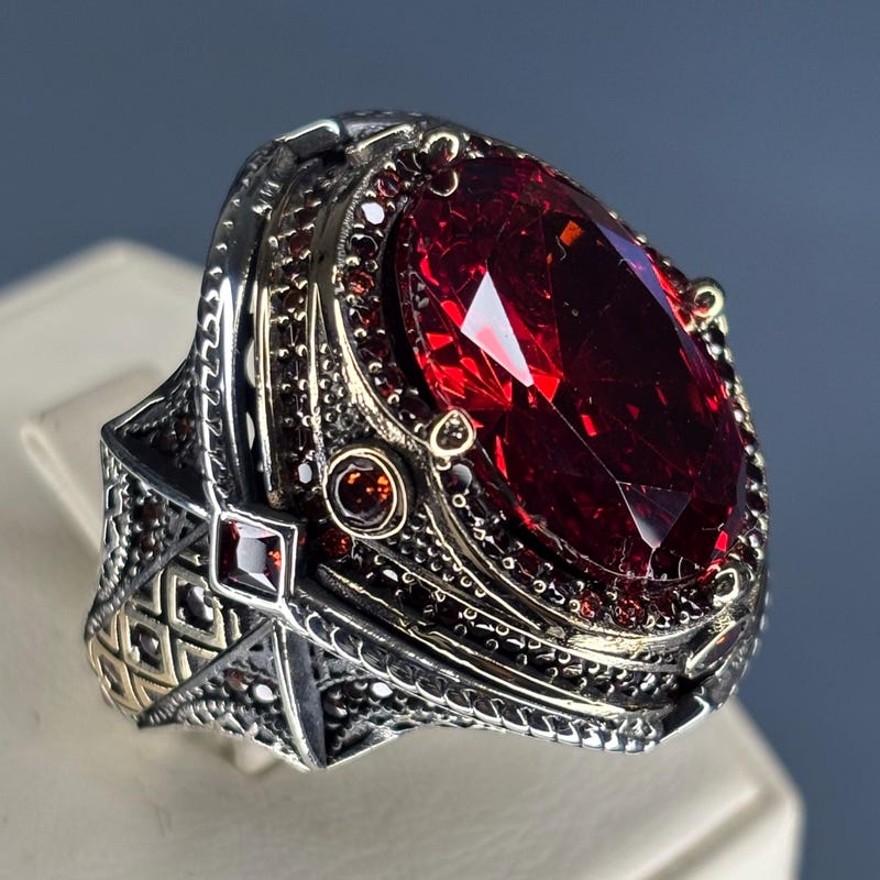 Turkish Ruby Ring Women - Etsy