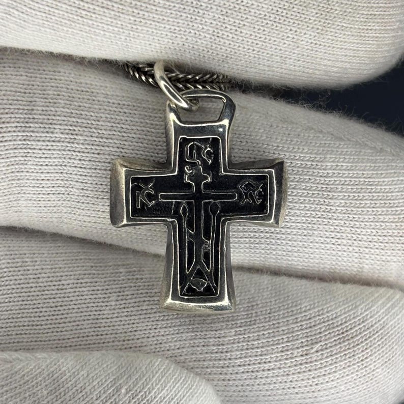 Orthodox Byzantine Cross: 925 Sterling Silver Religious Pendant - Etsy