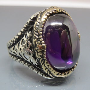 Turkish Handmade Jewelry 925 Sterling Silver Amethyst Stone Men's Ring ...