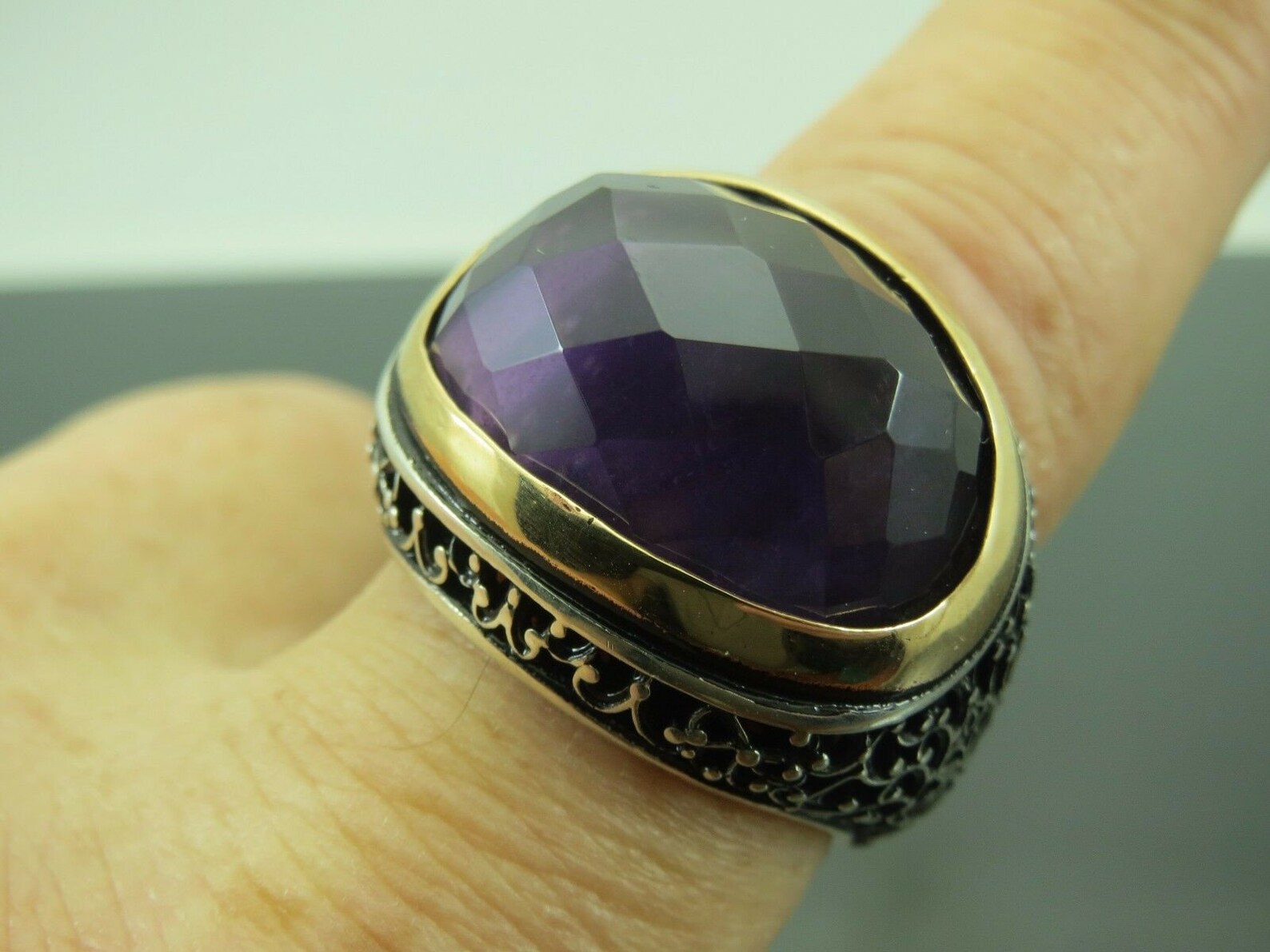 Turkish Handmade Jewelry 925 Sterling Silver Amethyst Stone Men's Ring ...