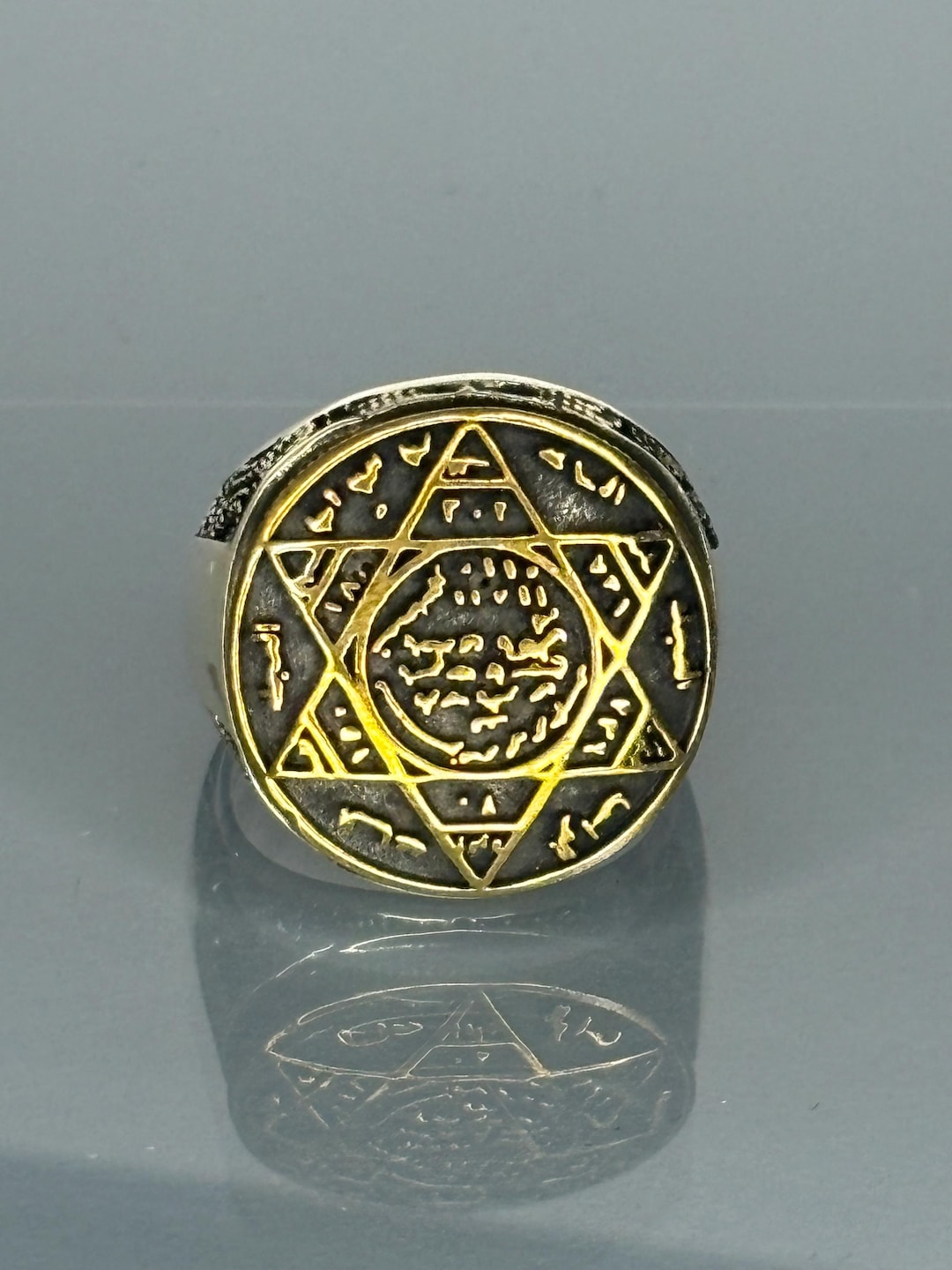 925 Sterling Silver Men Ring, Suleiman Star, Handmade Statement Ring ...