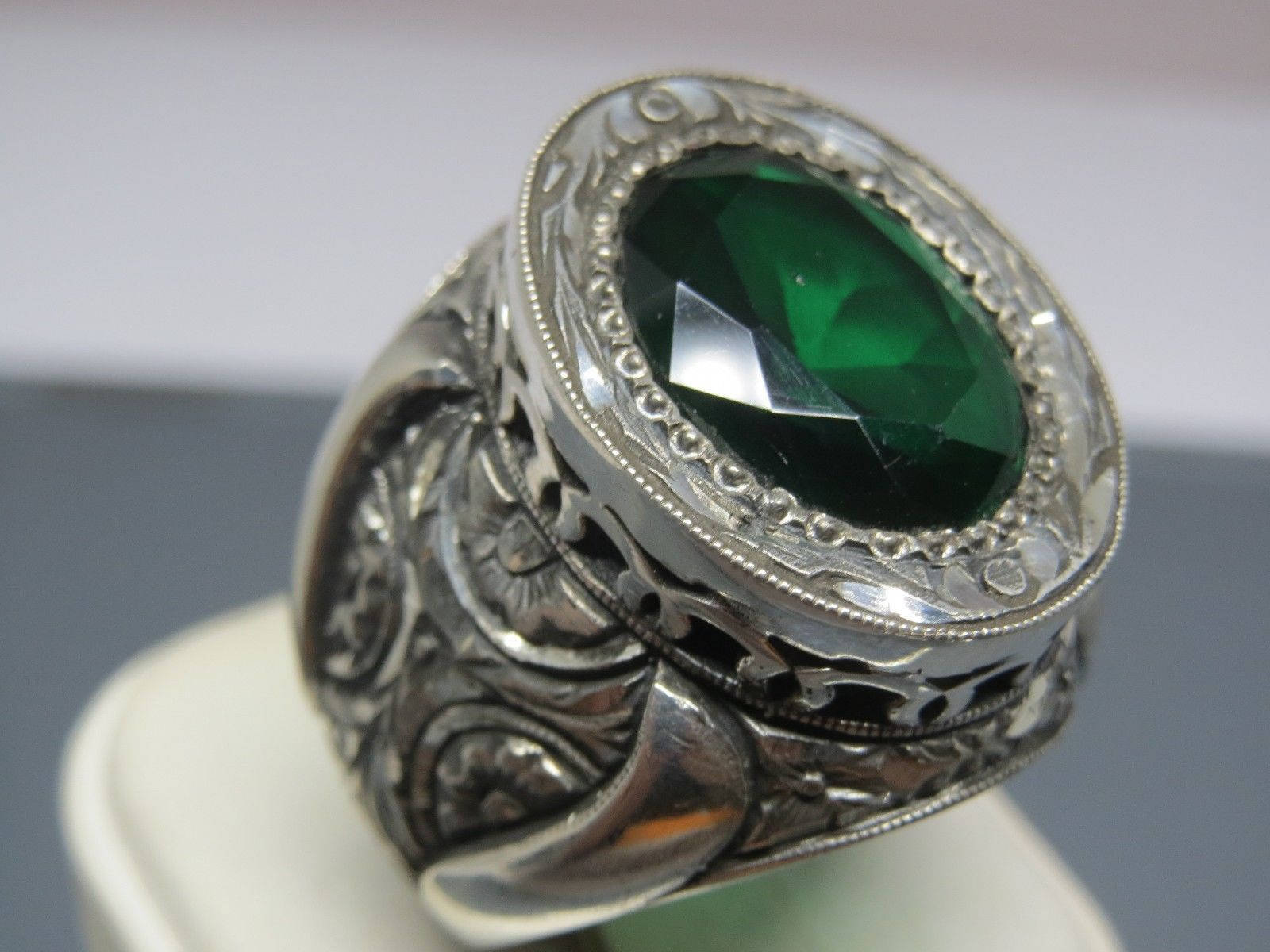 Turkish Handmade Jewelry 925 Sterling Silver Emerald Stone | Etsy