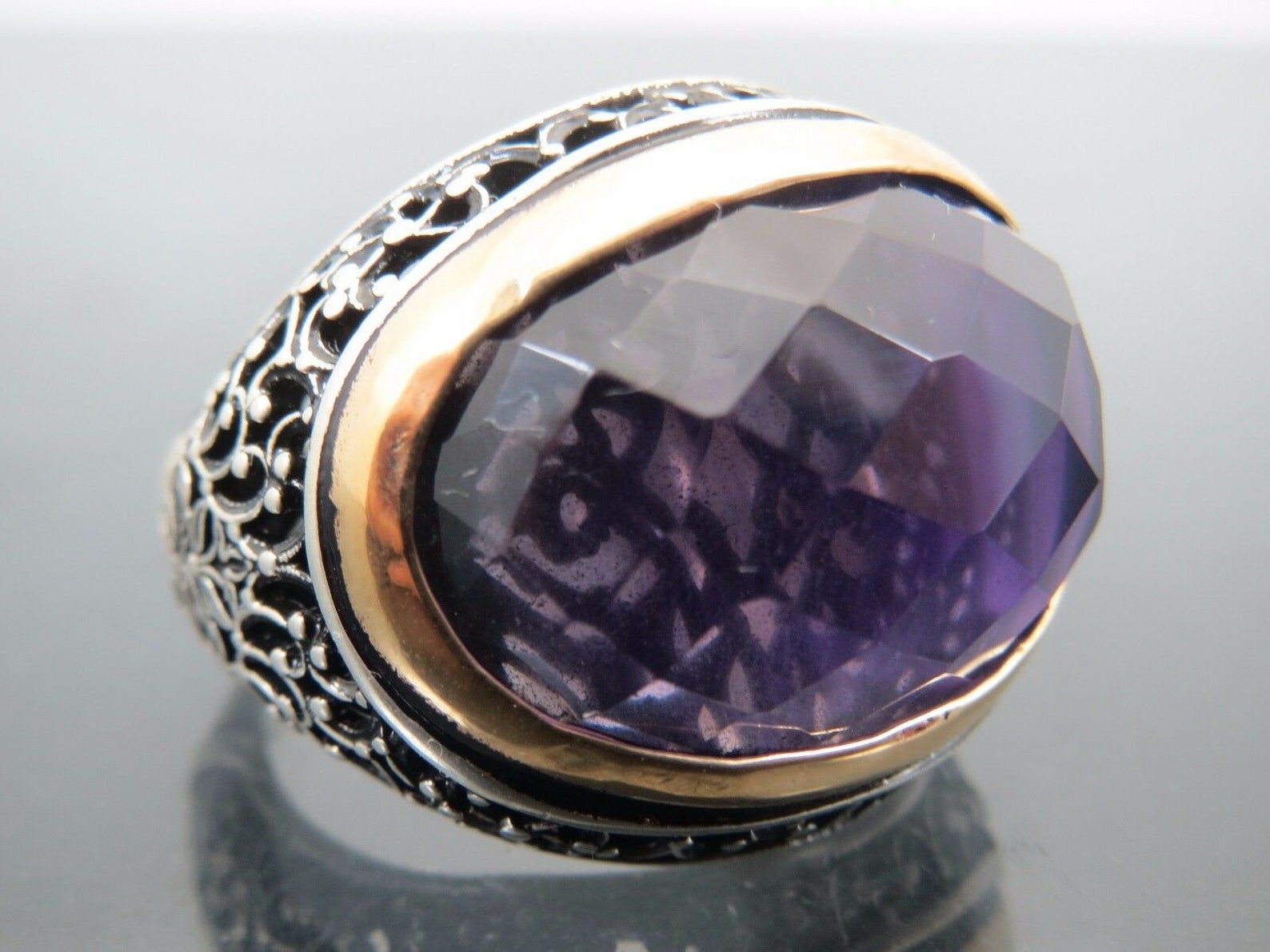Turkish Handmade Jewelry 925 Sterling Silver Amethyst Stone Men's Ring ...