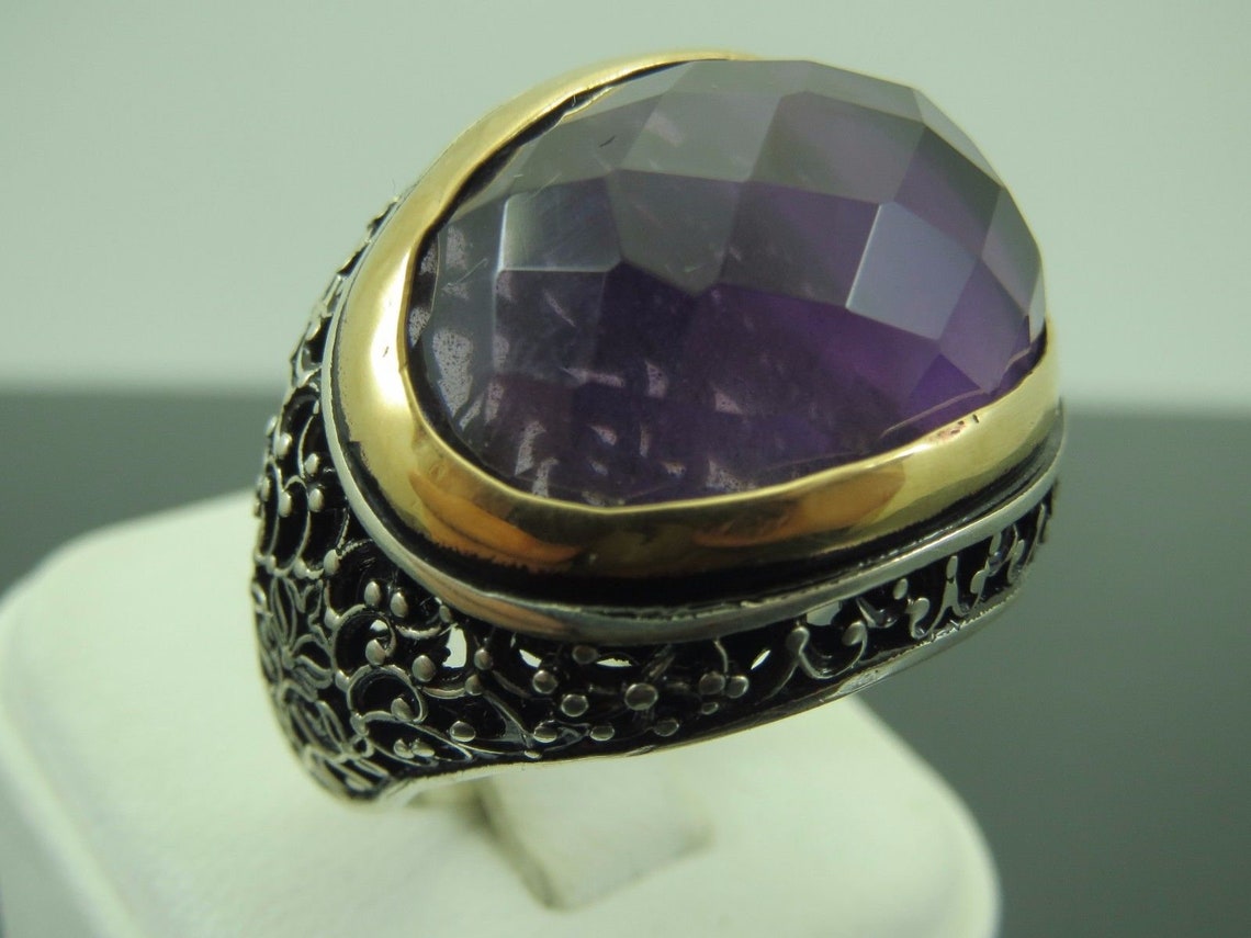 Turkish Handmade Jewelry 925 Sterling Silver Amethyst Stone - Etsy