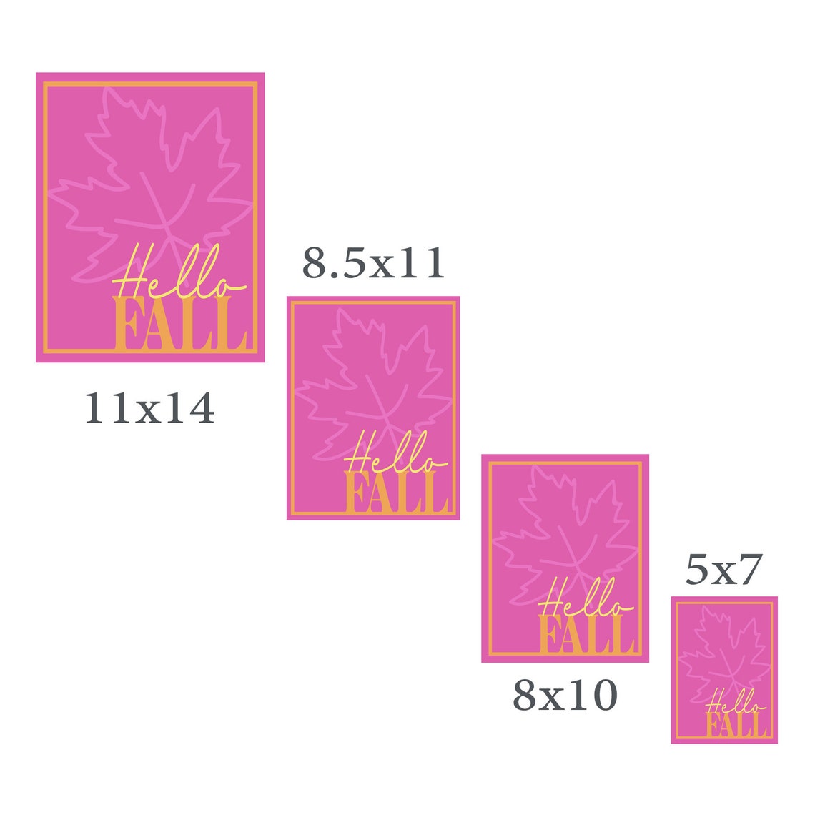 Hello Fall Printable Sign Bright and Modern Autumn Decor Classroom ...