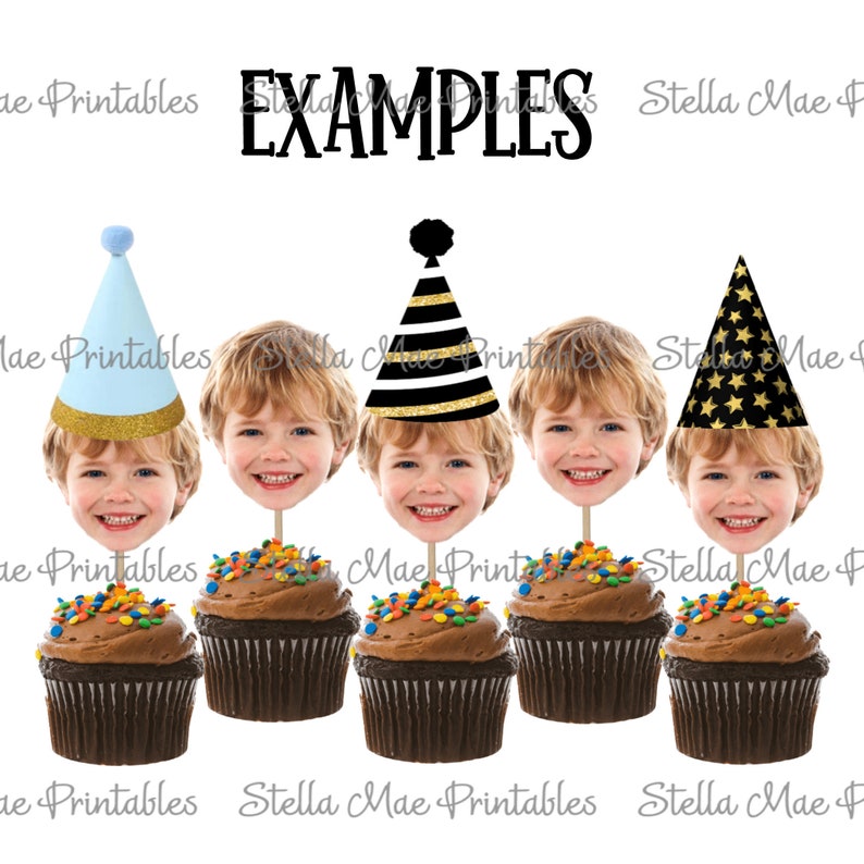 Personalized Face Cupcake Topper Face Topper Custom Cupcake - Etsy