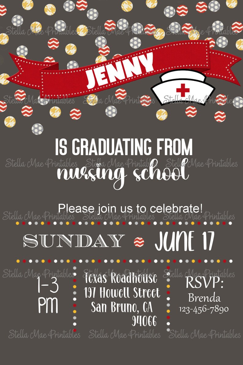 Nursing School Graduation Invitation - Nursing School, Graduation ...