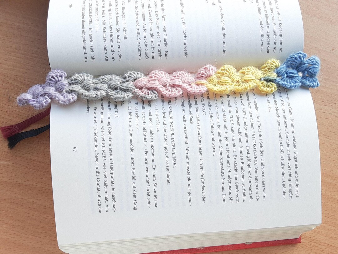 Bookmark, Handmade, Crocheted, 100% Polyacrylic, Multi Color, Sock Yarn ...