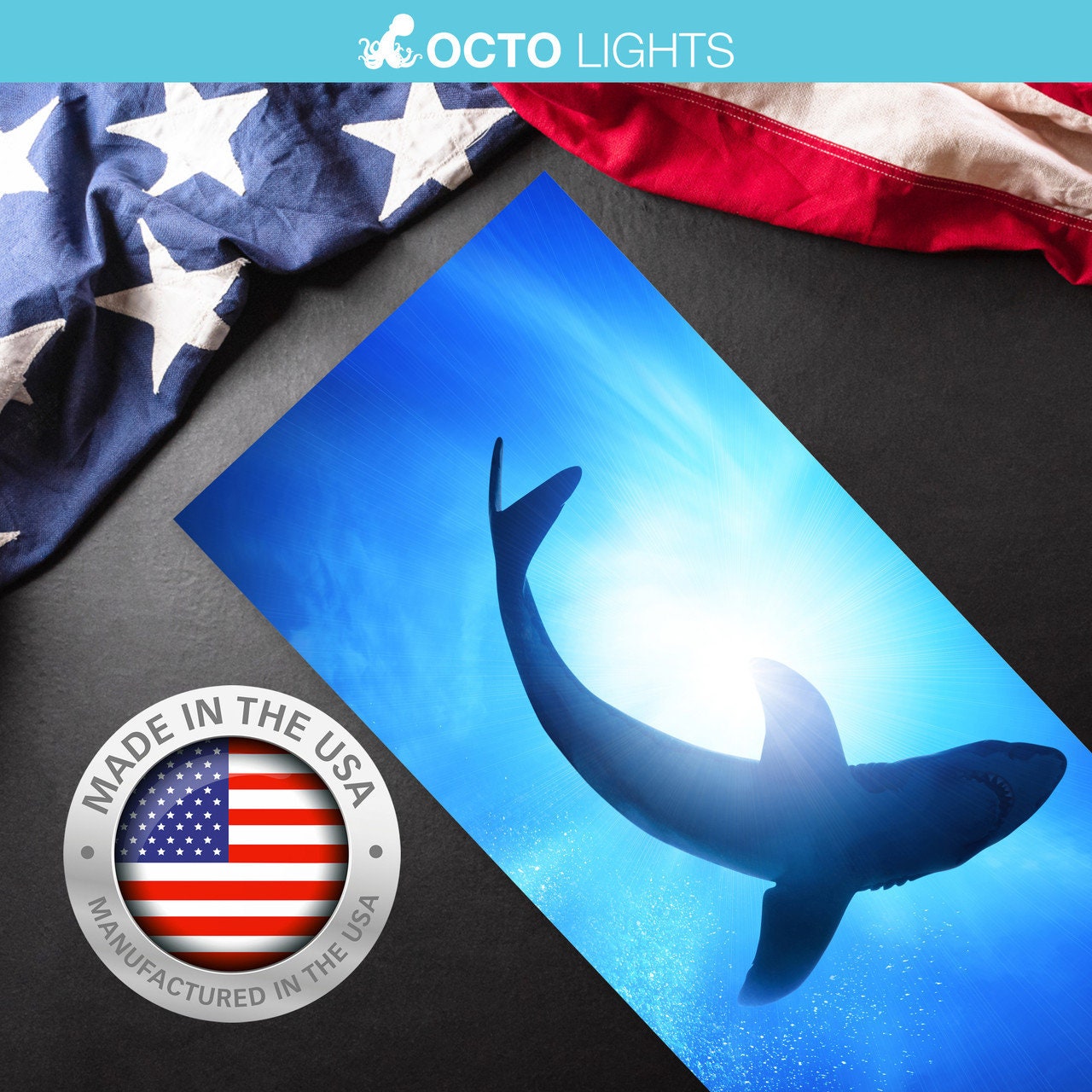 Octo Lights Classroom Fluorescent Light Covers Magnetic Ocean Shark 007 ...