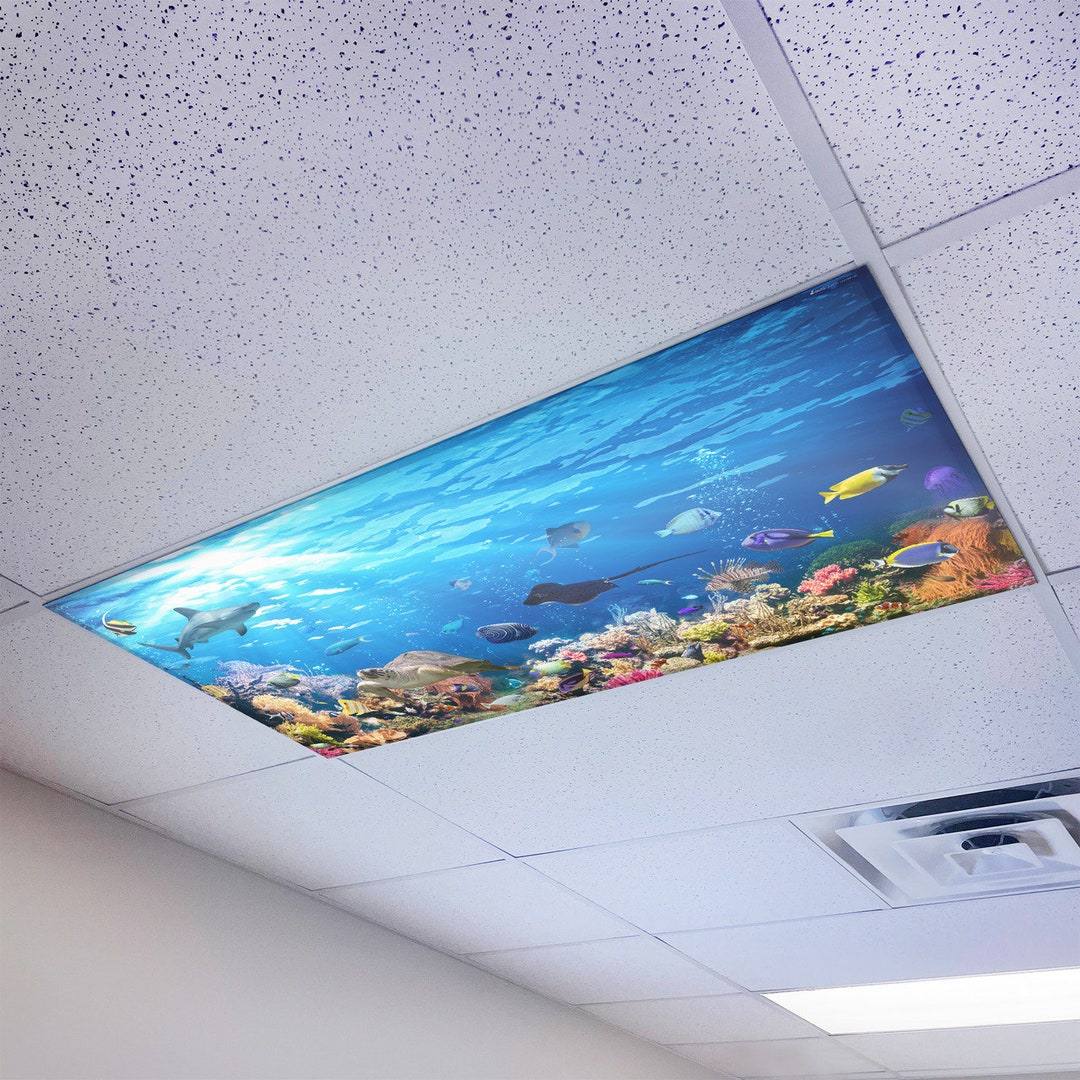 Octo Lights Classroom Fluorescent Light Covers Magnetic Ocean Coral ...