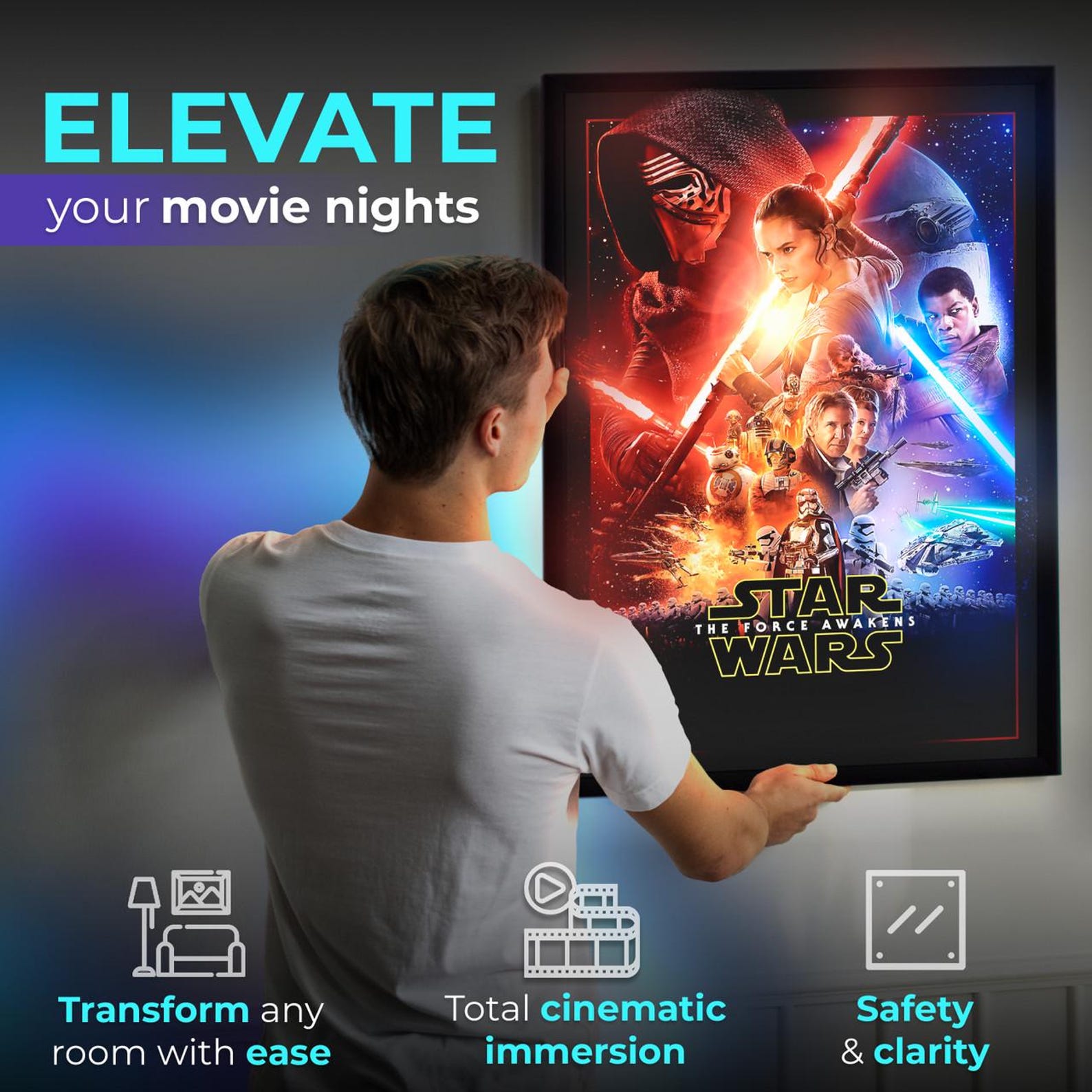 Nexaframe LED Poster Frame - Backlit Light Box for Movie Posters - With ...