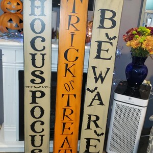 Halloween Porch Sign Skeleton Sign Trick or Treat Sign Mummy Sign ...