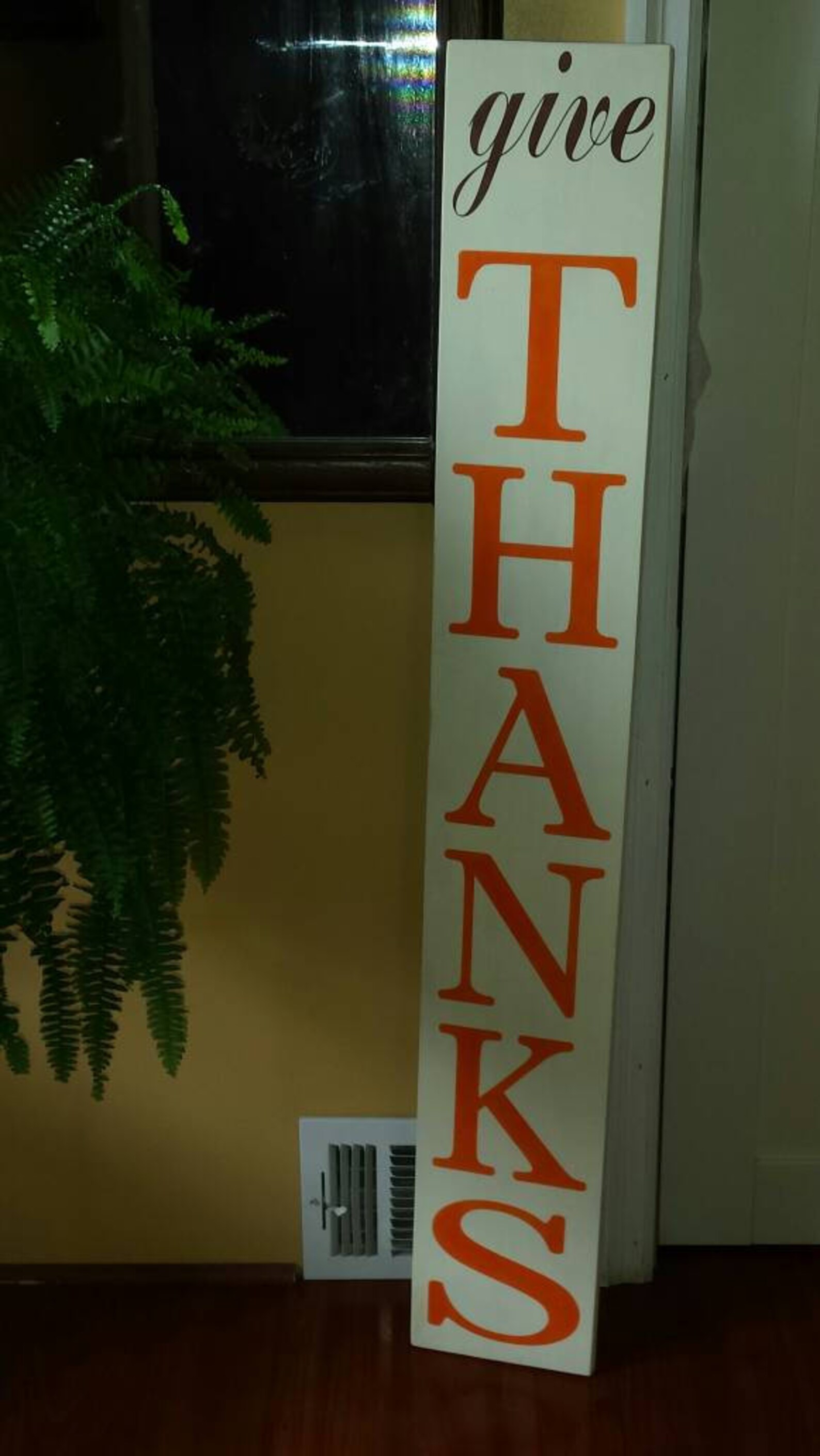 Give Thanks Porch Sign Reversible Vertical Entryway Sign | Etsy