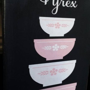 Pyrex Wood Sign Rustic Distressed Wood Large Wall Hanging Primitive ...