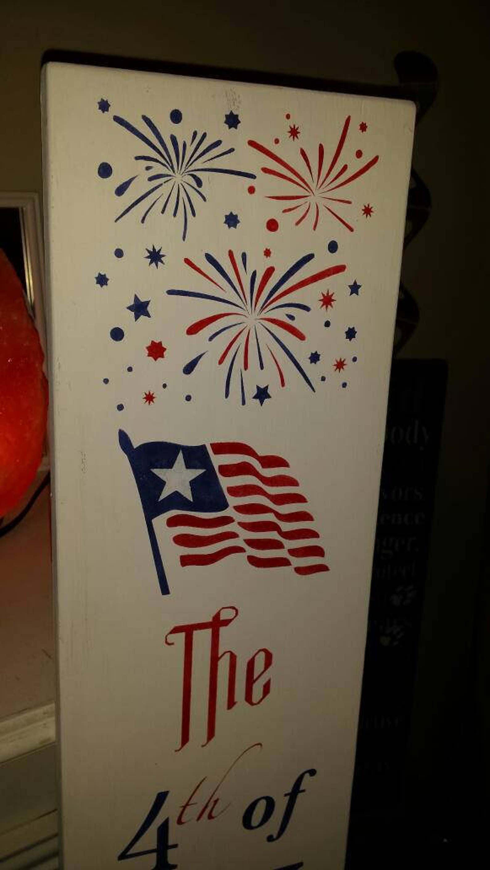 4th of July Porch Sign Fireworks Reversible Vertical - Etsy