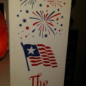 4th of July Porch Sign Fireworks Reversible Vertical Distressed Wood ...