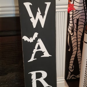 Beware Sign Halloween Sign Distressed Wood Rustic Fall Entryway Porch ...