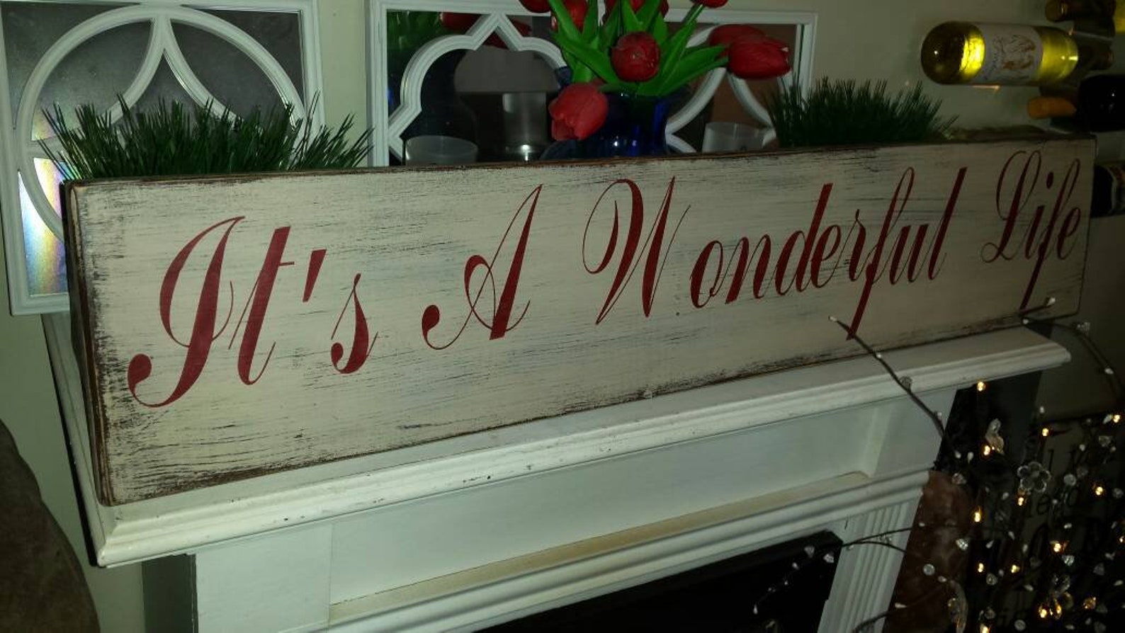 It's A Wonderful Life Wood Sign 5 Ft Christmas Sign Distressed Wood ...