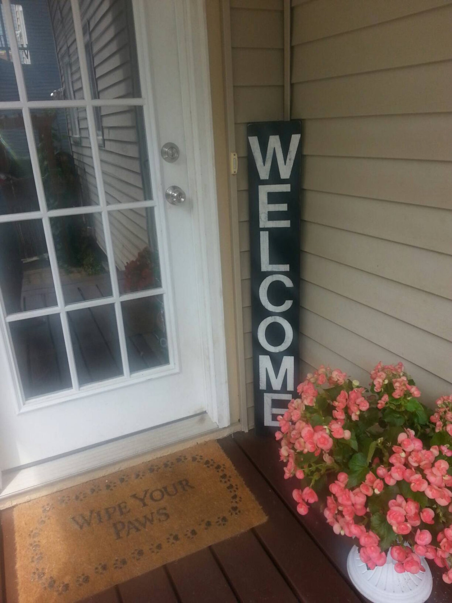 Welcome Wood Sign 48x7 Entryway Sign Reversible Vertical | Etsy