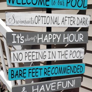 Pool Sign Pool Directional Porch Sign Cedar Wood Fun Pool Destination ...