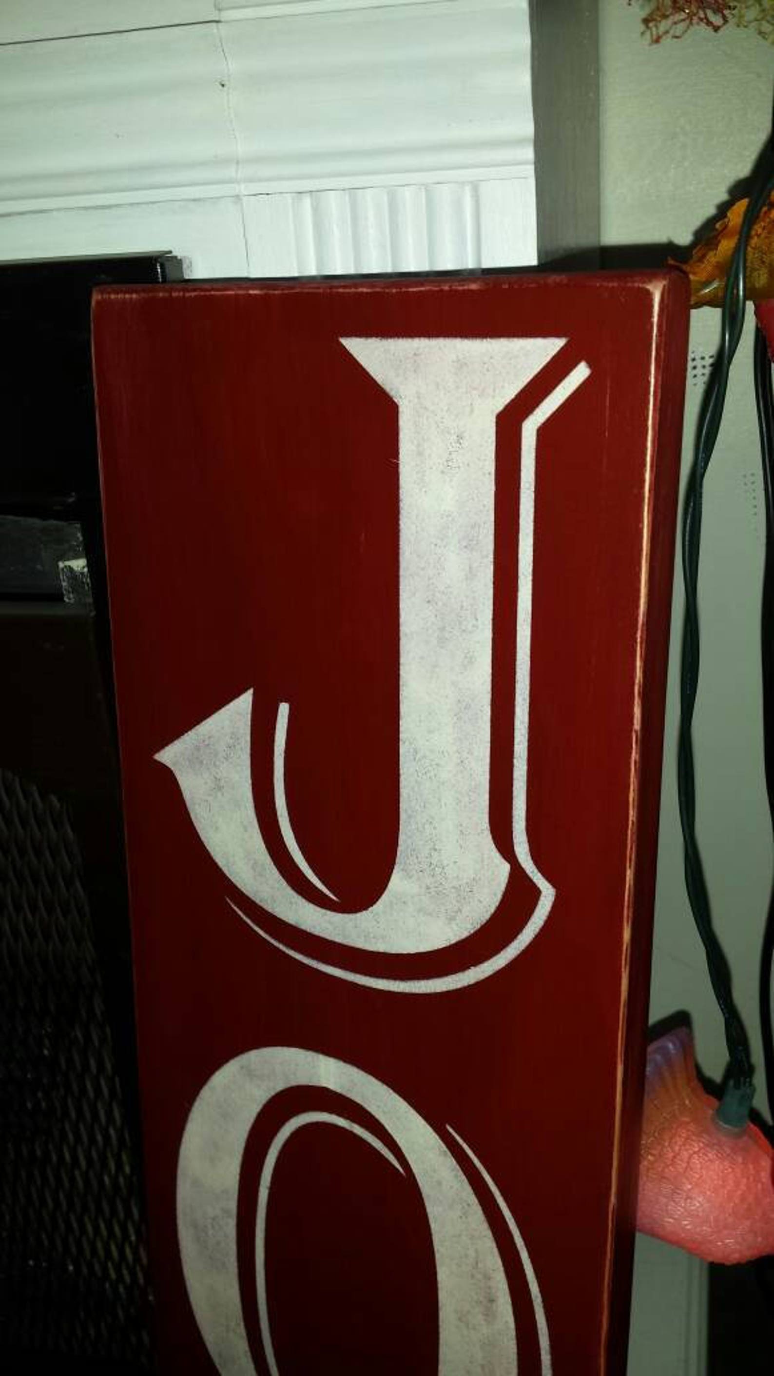 Joy Christmas Sign Distressed Wood Large Vertical Sign Rustic Sign ...