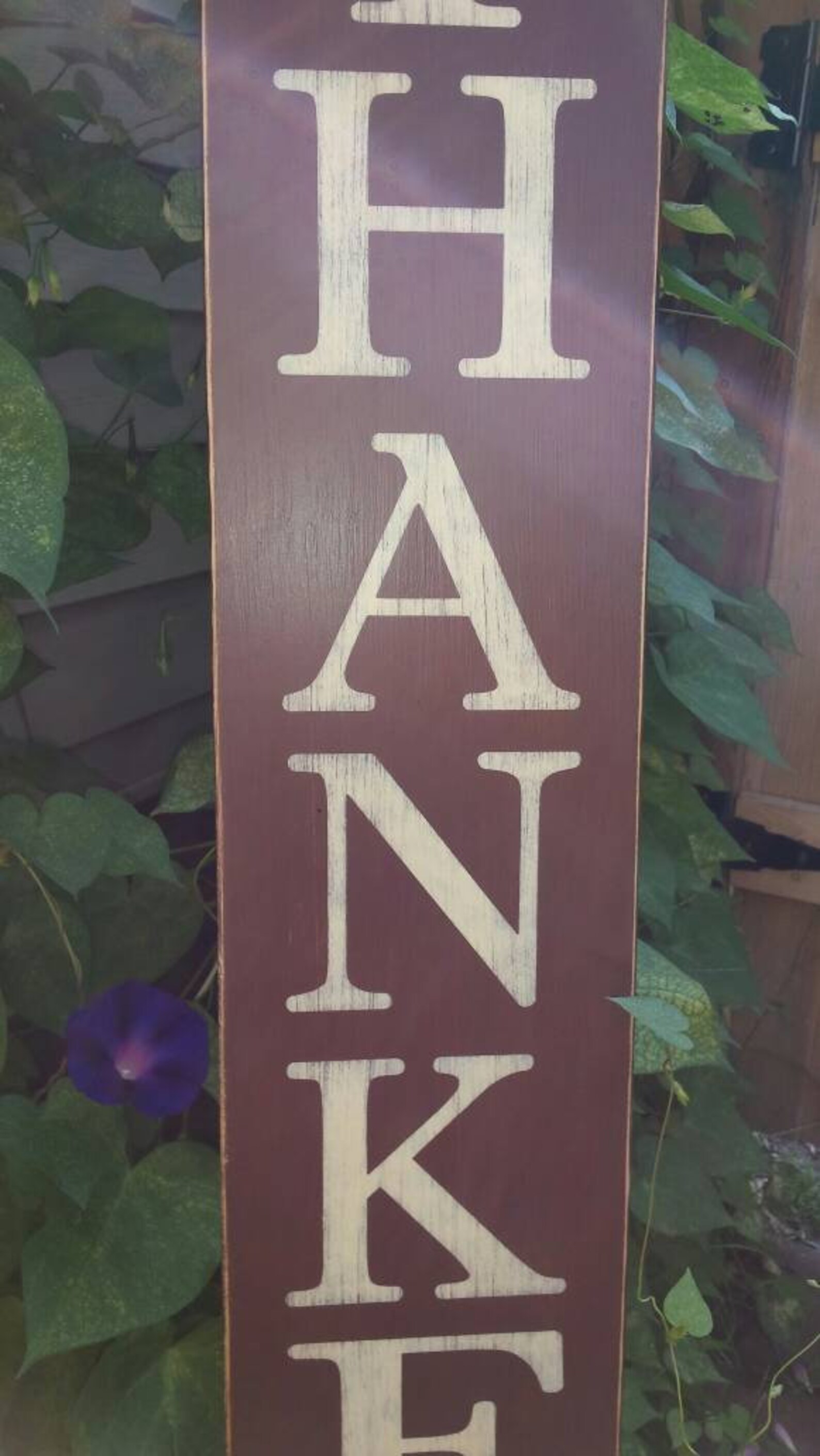 Be Thankful Large Porch Sign Fall Decor Vertical Distressed Wood Sign ...