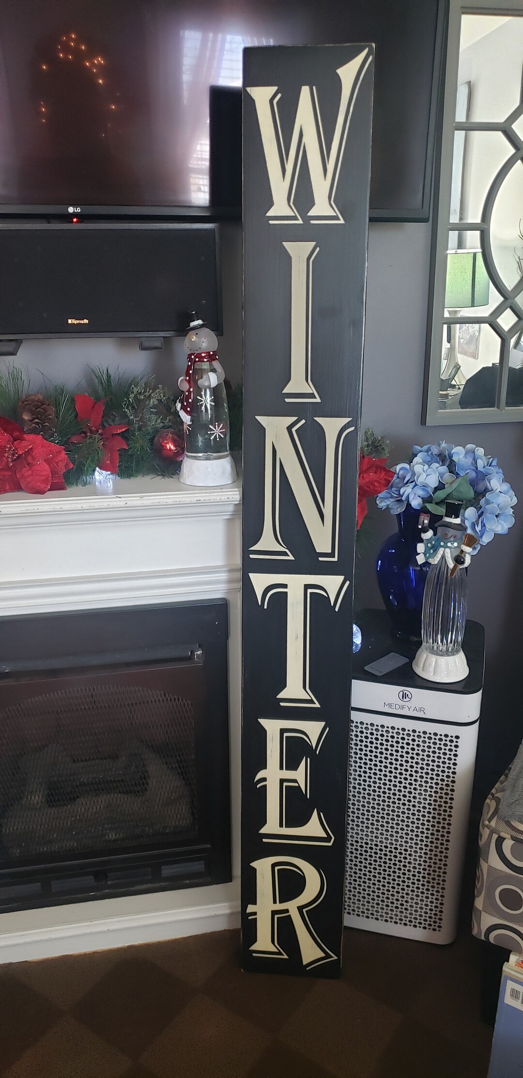 Winter Sign Porch Sign 5 Ft Porch Leaner Distressed Wood Sign Large ...