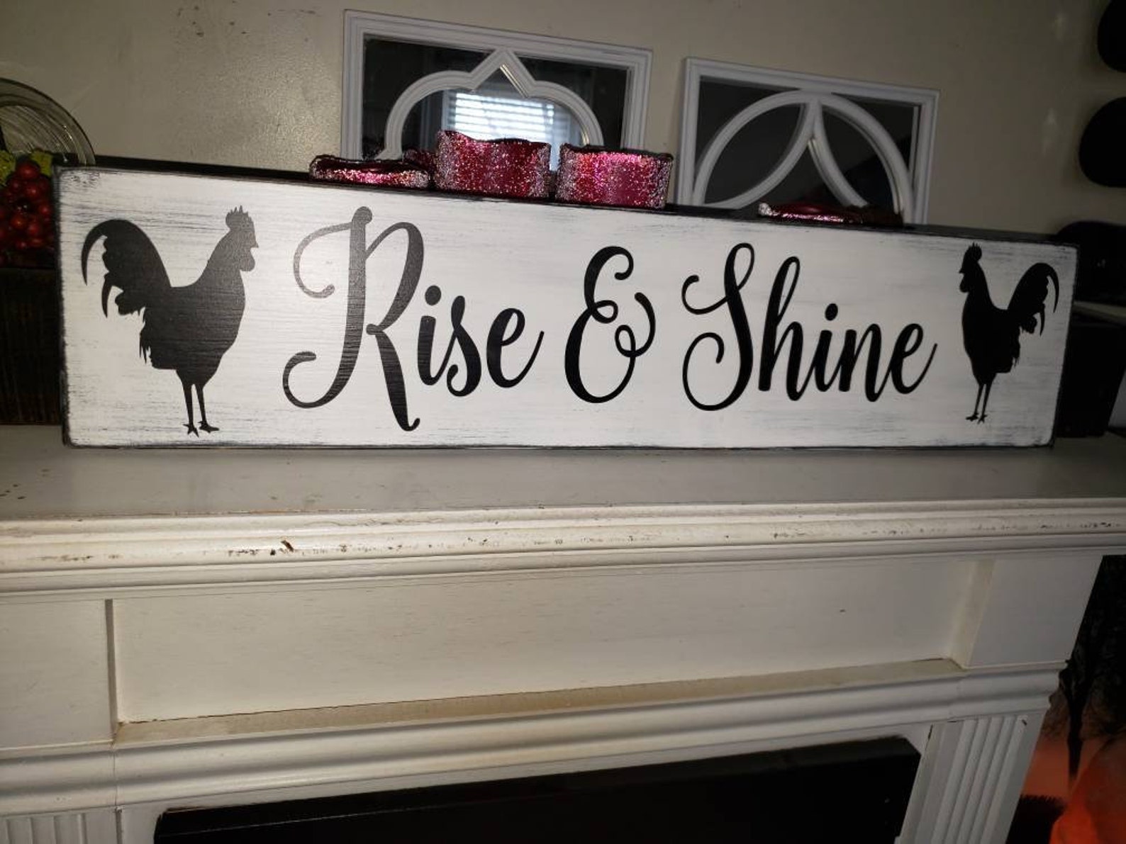 Rise & Shine Sign Rustic Distressed Wood Sign Wall Hanging - Etsy