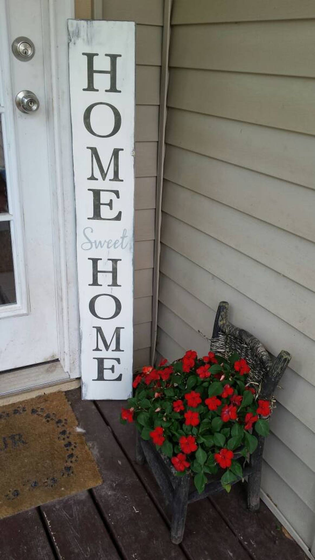 Home Sweet Home Extra Large Porch Sign Vertical Wood Sign Entryway Sign ...