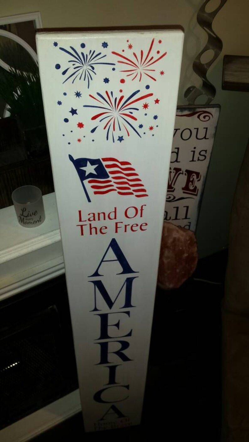 America Porch Sign Rustic Wood Sign Extra Large Oversized Pariotic ...