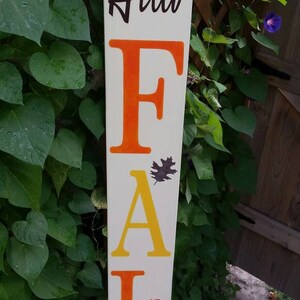 Hello Fall 5 Ft Porch Sign Reversible Vertical Distressed Wood Sign ...