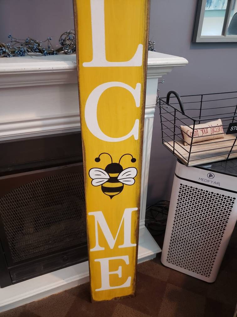 Bee Sign Welcome Porch Sign Bee Decor 5 Ft Entryway Rustic - Etsy