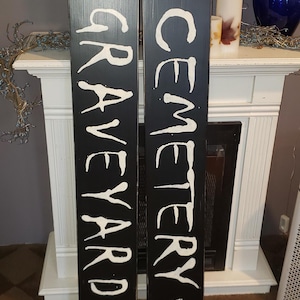 Graveyard Wood Porch Sign 48x8 Horizontal Extra Large Entryway Sign ...