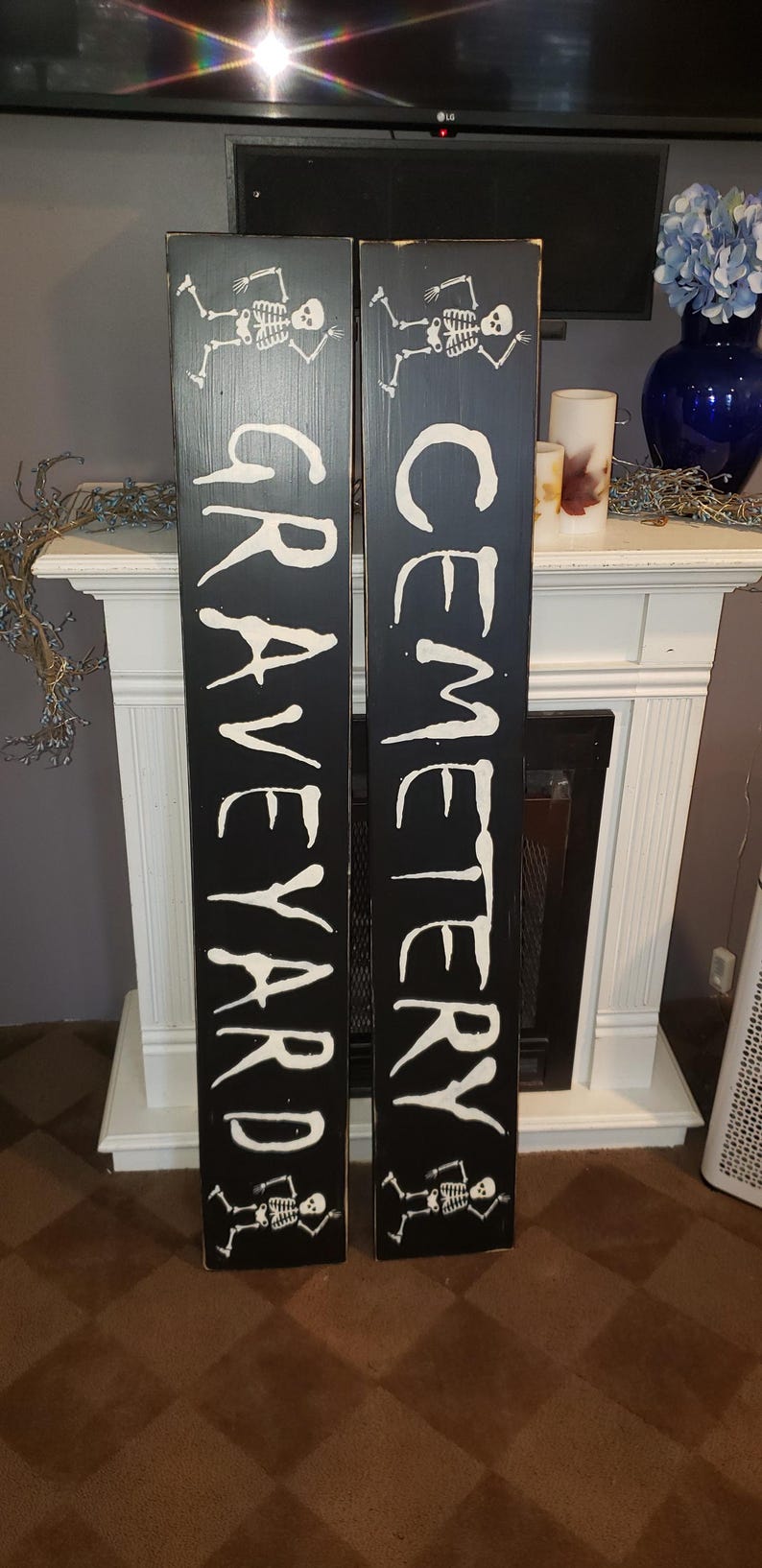 Graveyard Wood Porch Sign 48x8 Horizontal Extra Large Entryway Sign ...