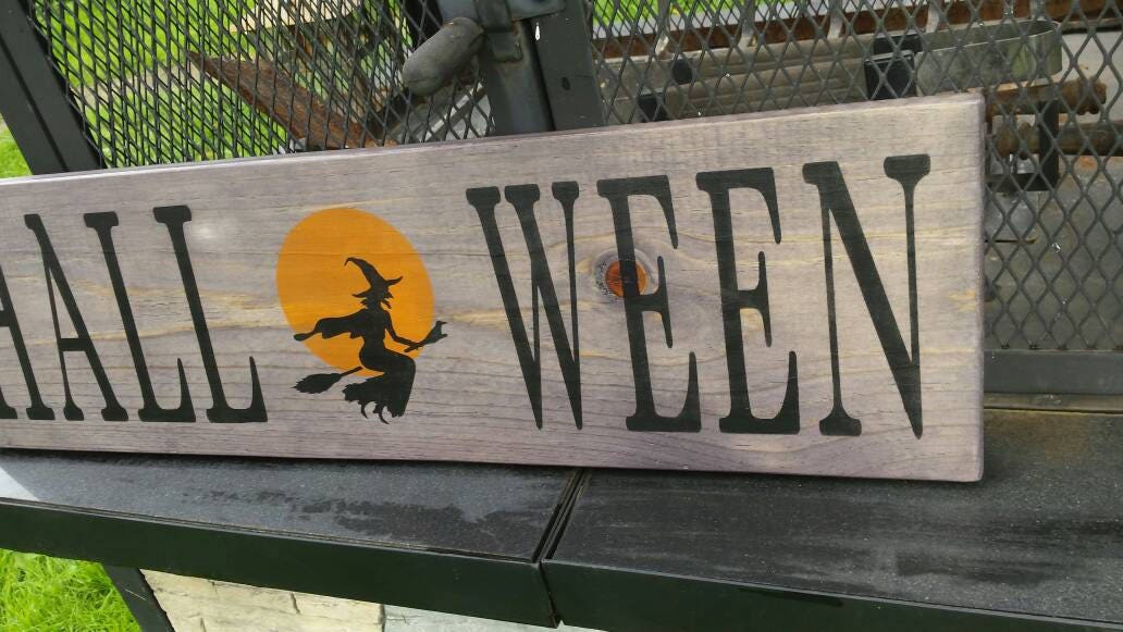 Halloween Sign Witch Wall Hanging Sign Halloween Wood Sign Distressed ...