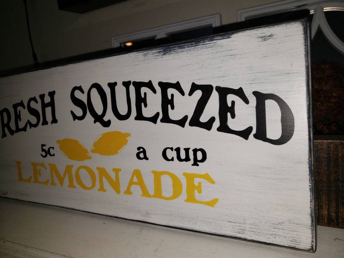 Lemonade Sign Fresh Squeezed Lemonade Sign Rustic Farmhouse - Etsy