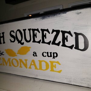 Lemonade Sign Fresh Squeezed Lemonade Sign Rustic Farmhouse Kitchen ...