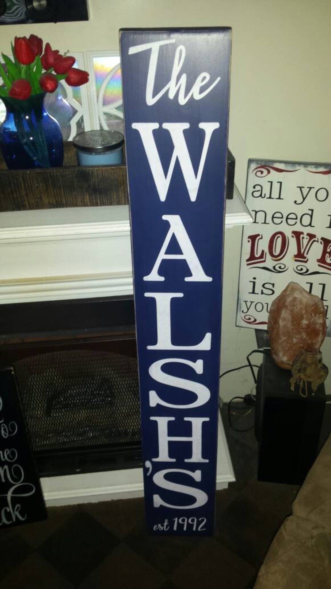 Personalized Extra Large Porch Sign Vertical Entryway Wood Sign ...