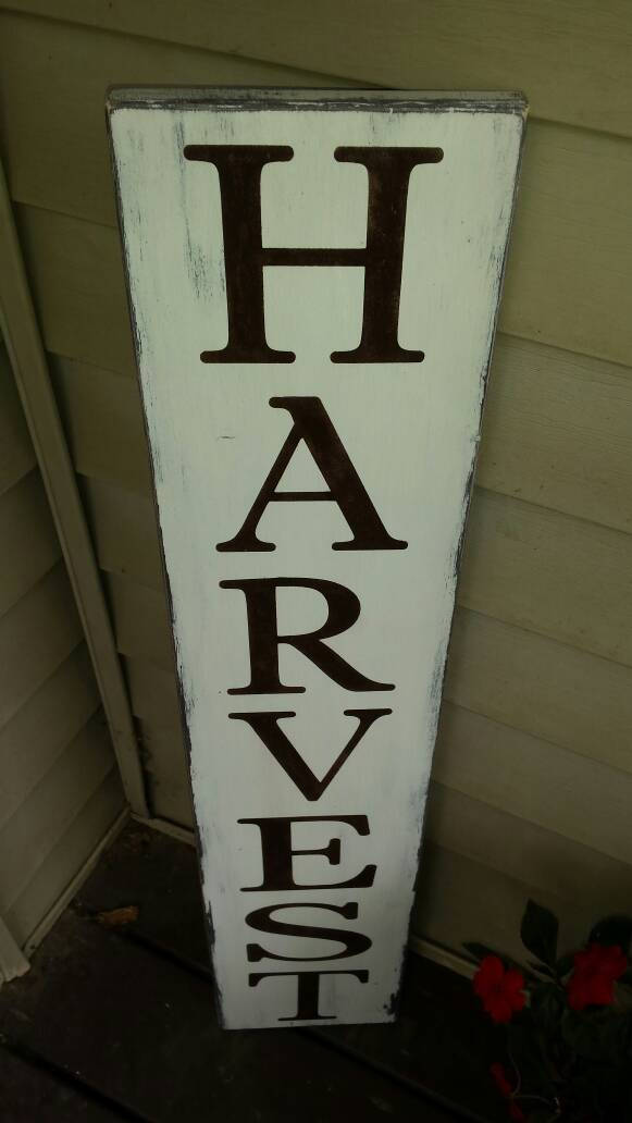Harvest Extra Large Porch Sign Fall Decor Vertical Wood Sign Entryway ...