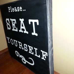 Please Seat Yourself Wood Sign Bathroom Sign Bathroom Humor Bathroom ...