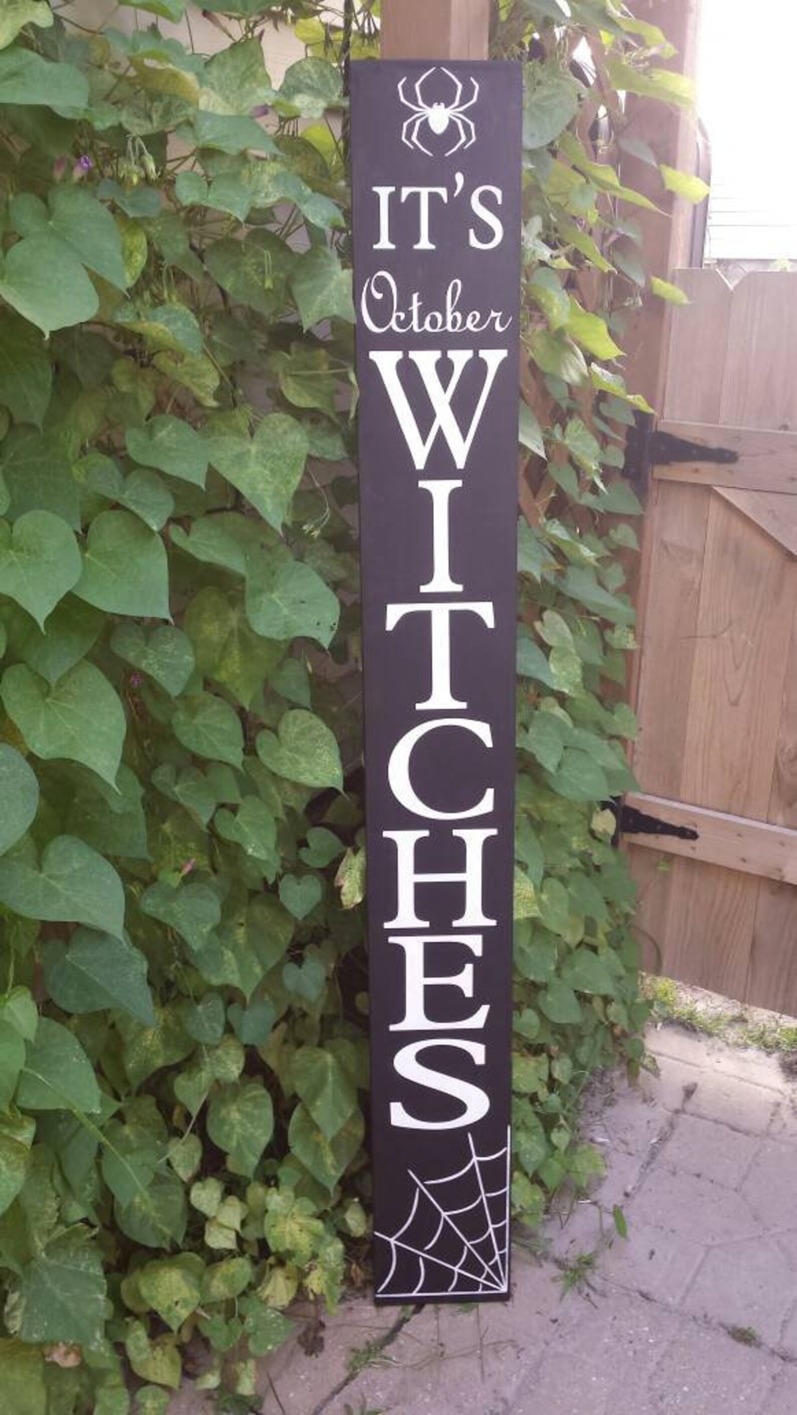 It's October Witches Porch Sign Reversible Distressed Wood Sign Extra ...