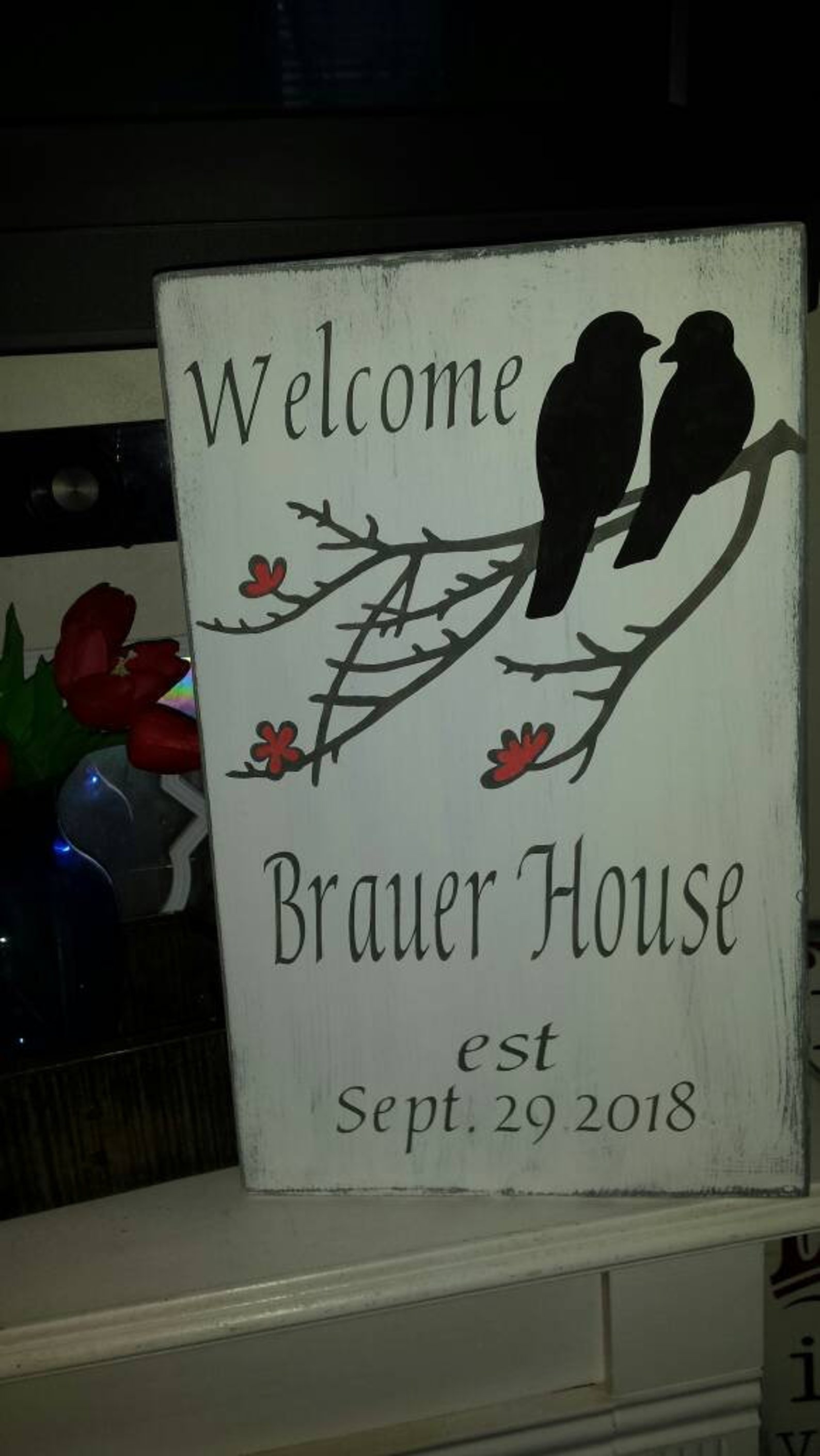 Personalized Welcome Sign Distressed Wood Large Wall Hanging | Etsy
