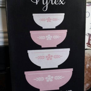 Pyrex Wood Sign Rustic Distressed Wood Large Wall Hanging Primitive ...