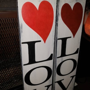 Love Wood Sign Valentine's Day Decoration Sign Large Distressed ...