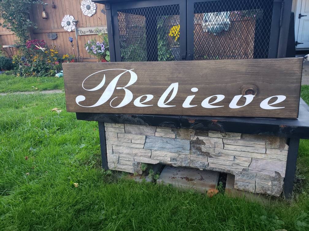 Believe Distressed Wood Sign Christmas Sign Rustic Extra Large | Etsy