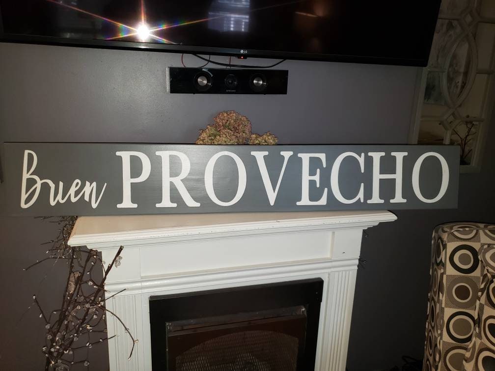 Buen Provecho Sign Extra Large Kitchen Sign Wall Hanging Wood | Etsy