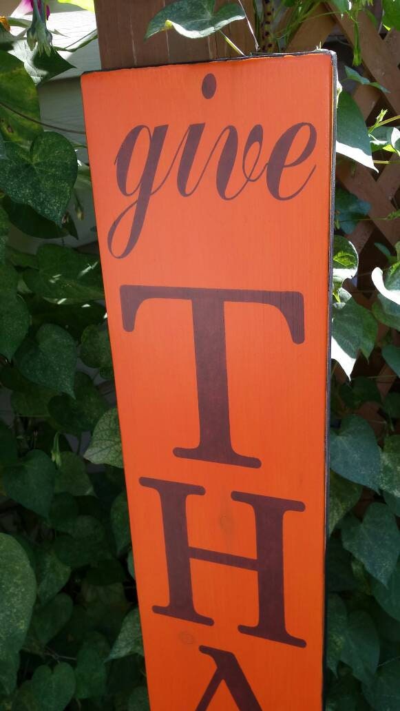Give Thanks Porch Sign Reversible Vertical Entryway Sign | Etsy