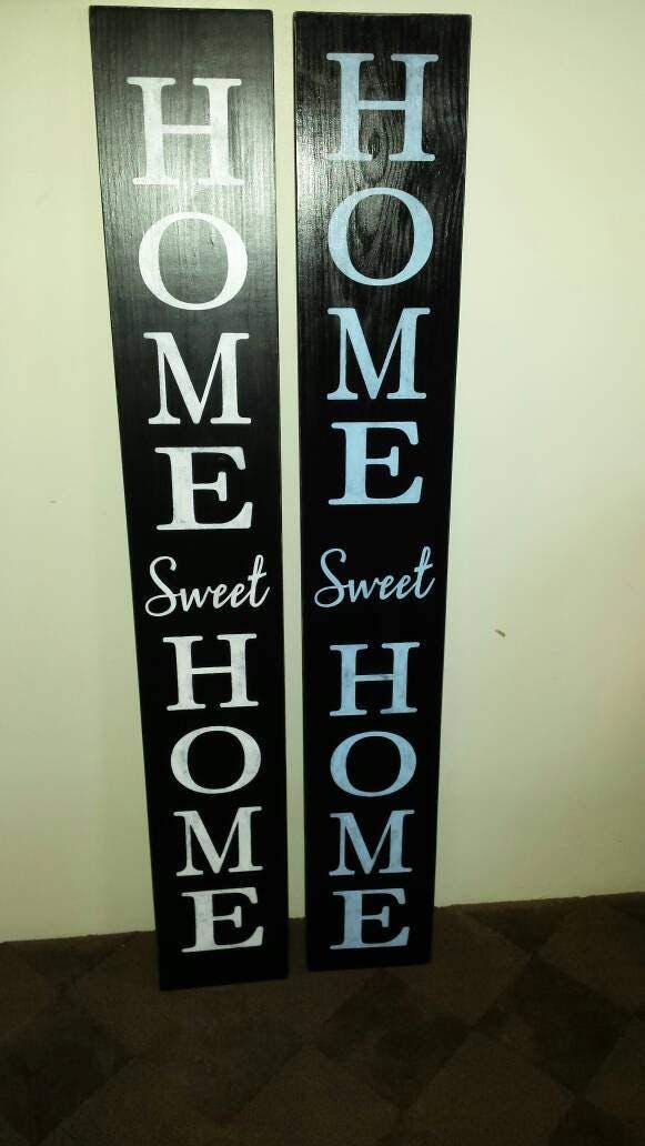 Home Sweet Home Extra Large Porch Sign Vertical Wood Sign Entryway Sign ...