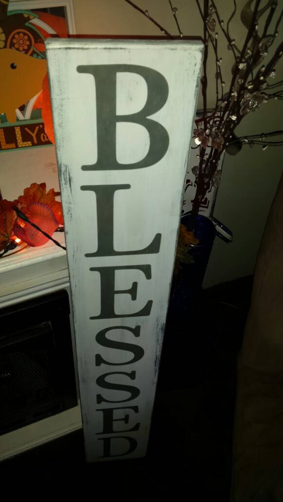 Blessed Porch Sign Reversible Entryway Sign Rustic Distressed | Etsy