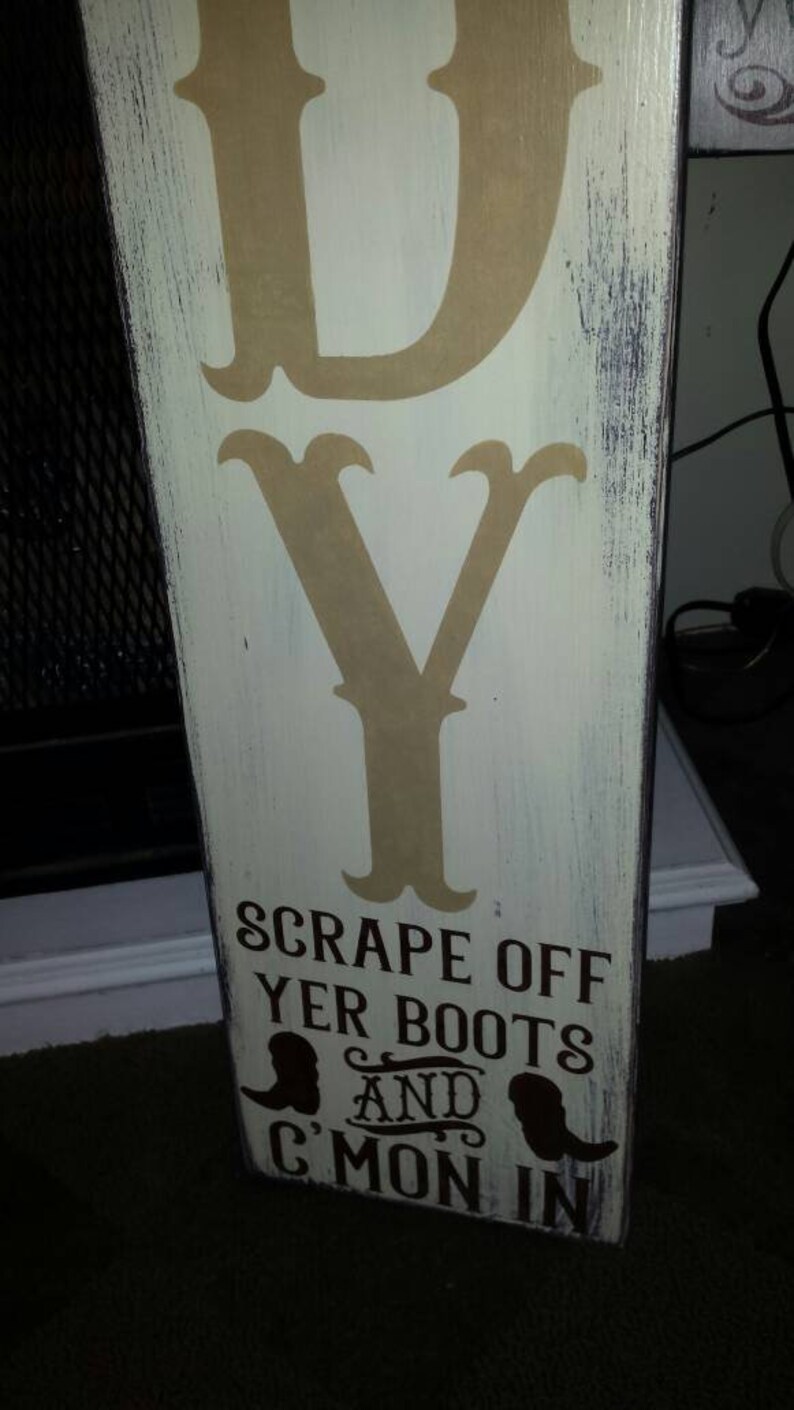 Howdy Porch Sign Vertical Wood Sign Distressed Wood Rustic | Etsy